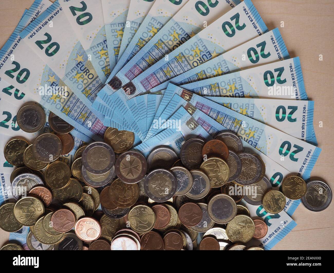 Euro notes and coins, European Union Stock Photo - Alamy