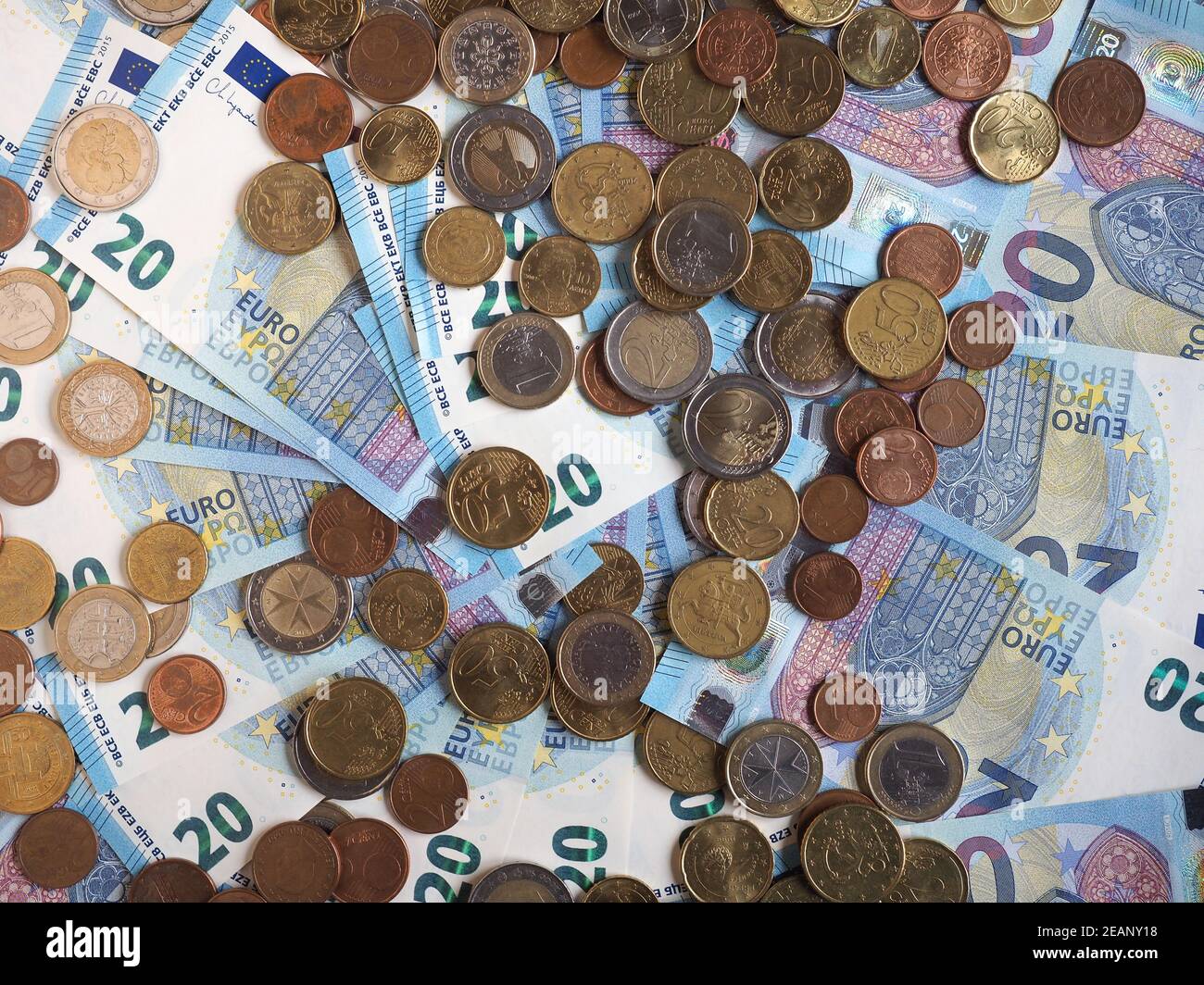 Euro notes and coins, European Union Stock Photo - Alamy