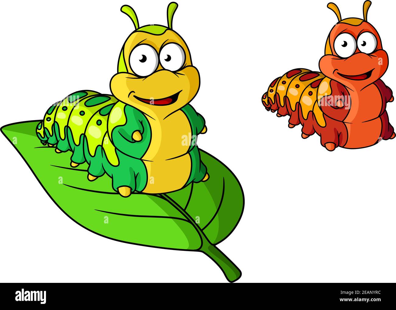 Cartoon cute caterpillar character isolated on white. Suitable for ...