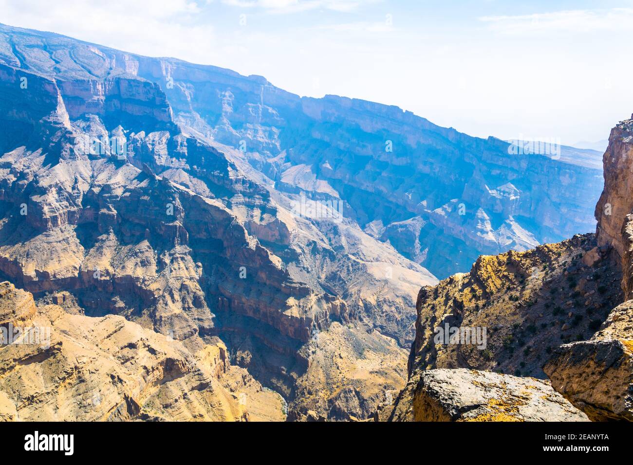 View of "the grand canyon of middle east" at the Jebel Shams mountain ...
