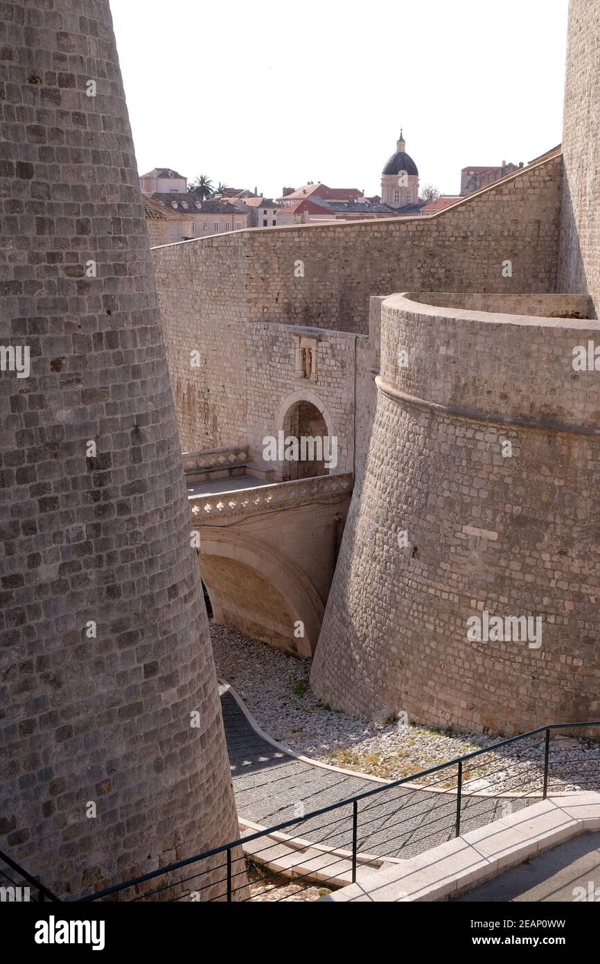 Ploce Gate one of the entrance gates to the old walled city of ...