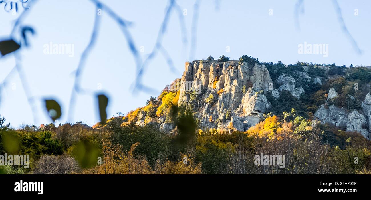 nature of Crimea, mountains and sky. Grass and forests in the mountains ...