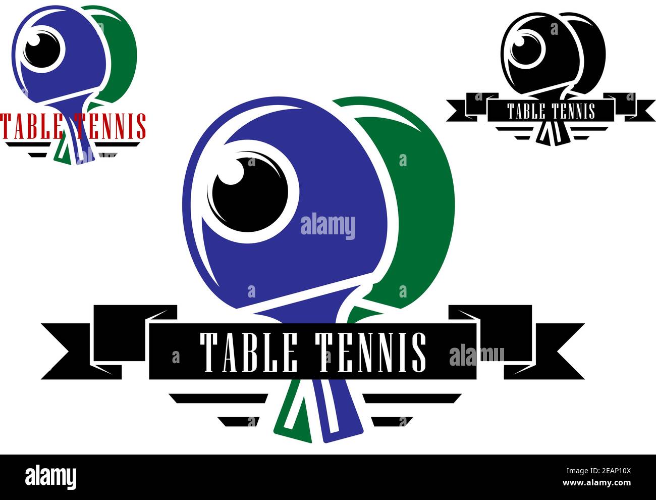Table tennis emblems and symbols isolated on white background with ...