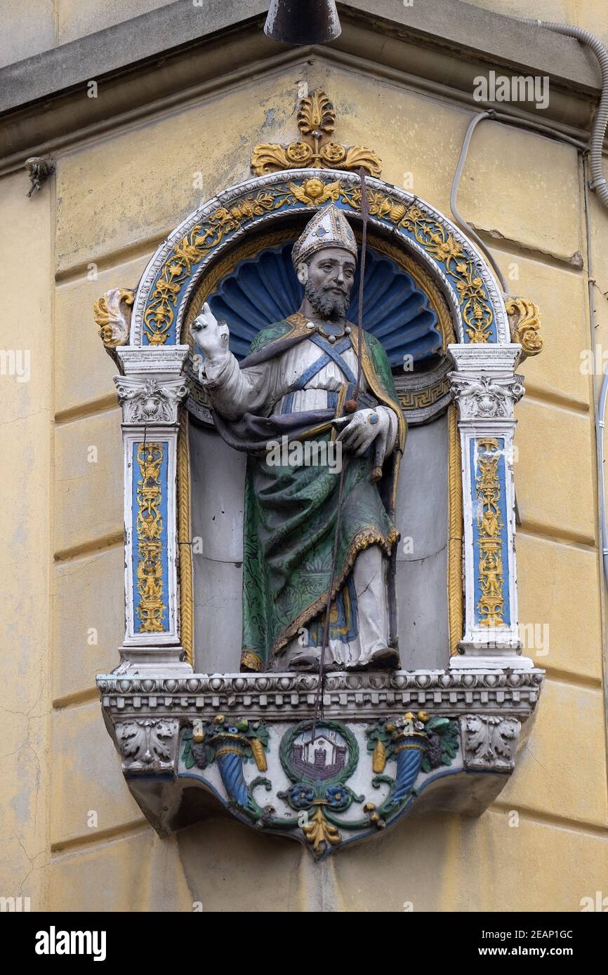 Saint Ambrose statue, Piazza Sant' Ambrogio in Florence, Italy Stock ...