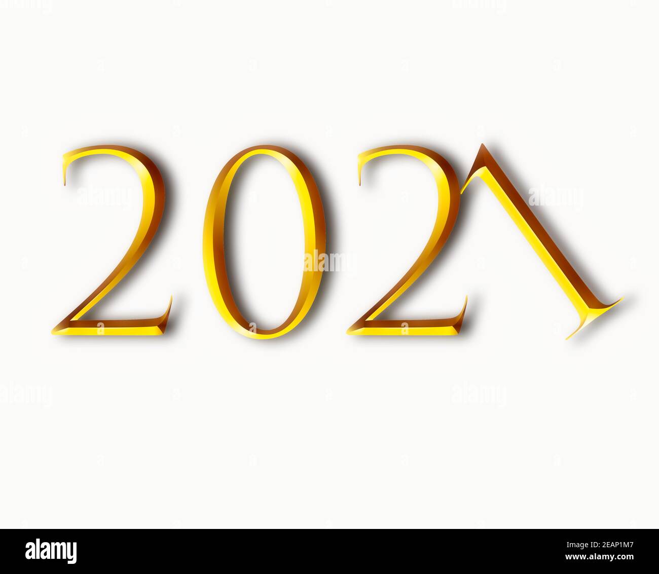 New Year 2021 Creative Design Concept - 3D Rendered Image gold text ...