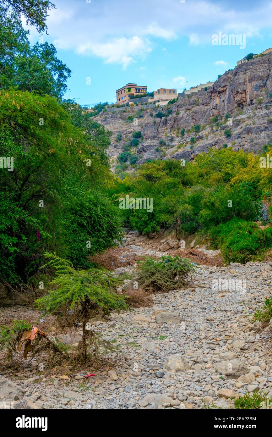 View of Wadi Bani Habib at the Jebel Akhdar mountain in Oman Stock ...