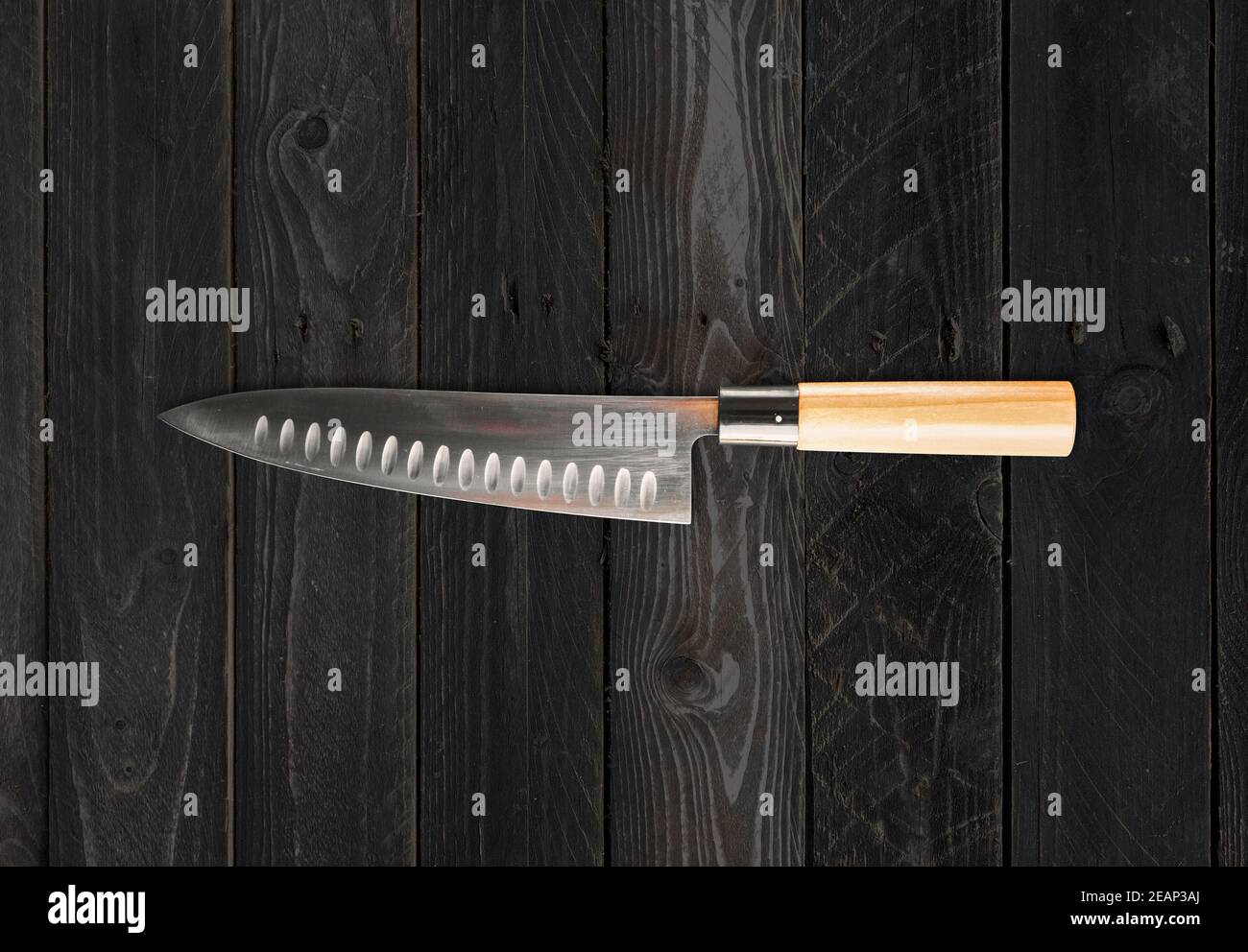 Traditional Japanese gyuto chief knife on concrete background Stock ...