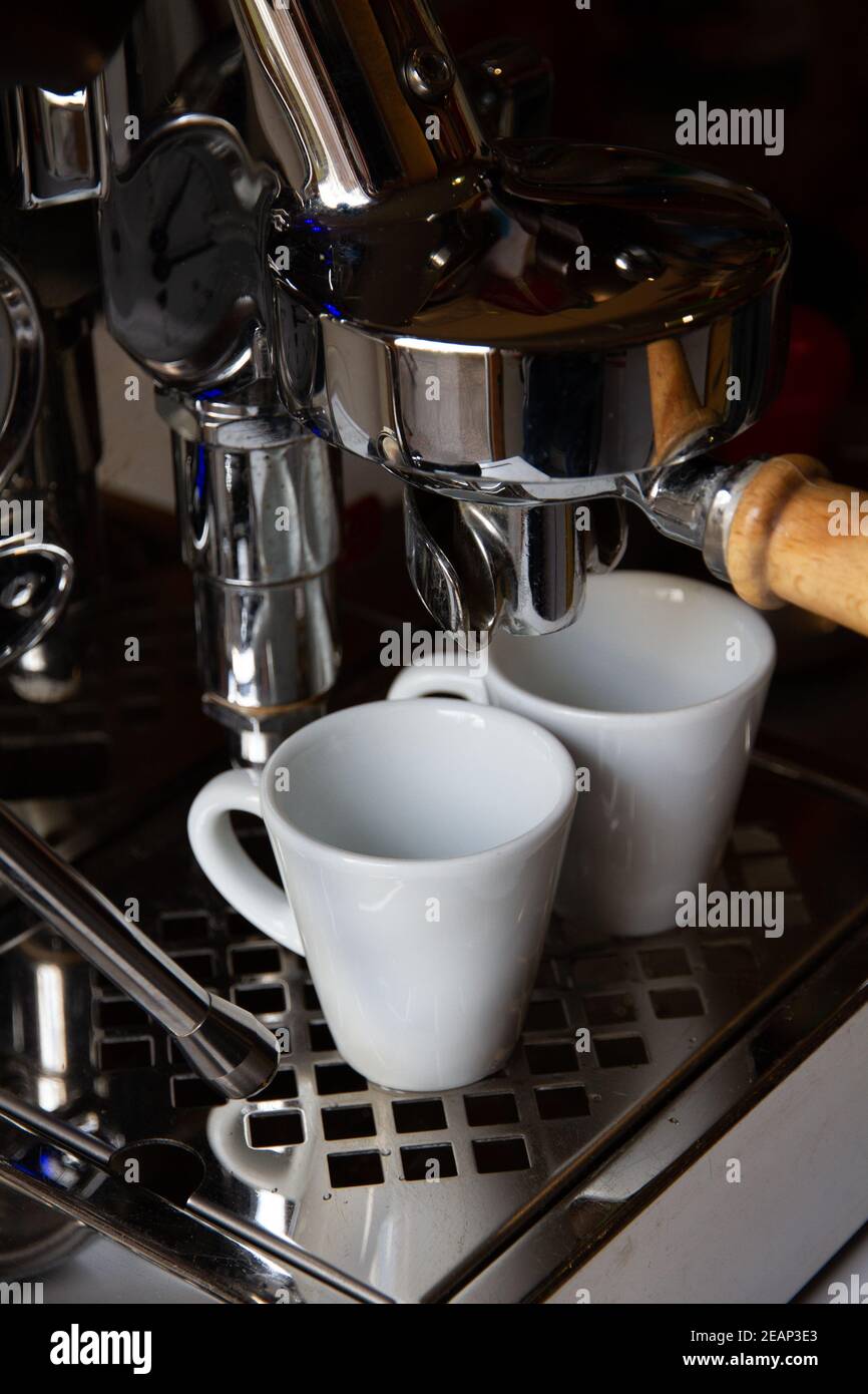 Coffee machine close-up view Stock Photo - Alamy