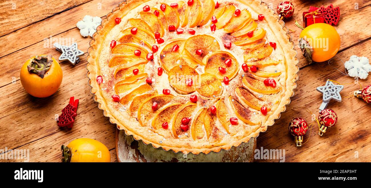 Christmas persimmon cake Stock Photo - Alamy