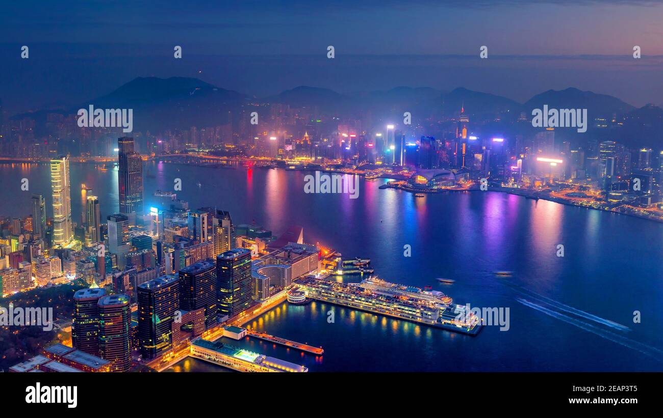 Hong Kong city skyline with Victoria Harbor view Stock Photo - Alamy