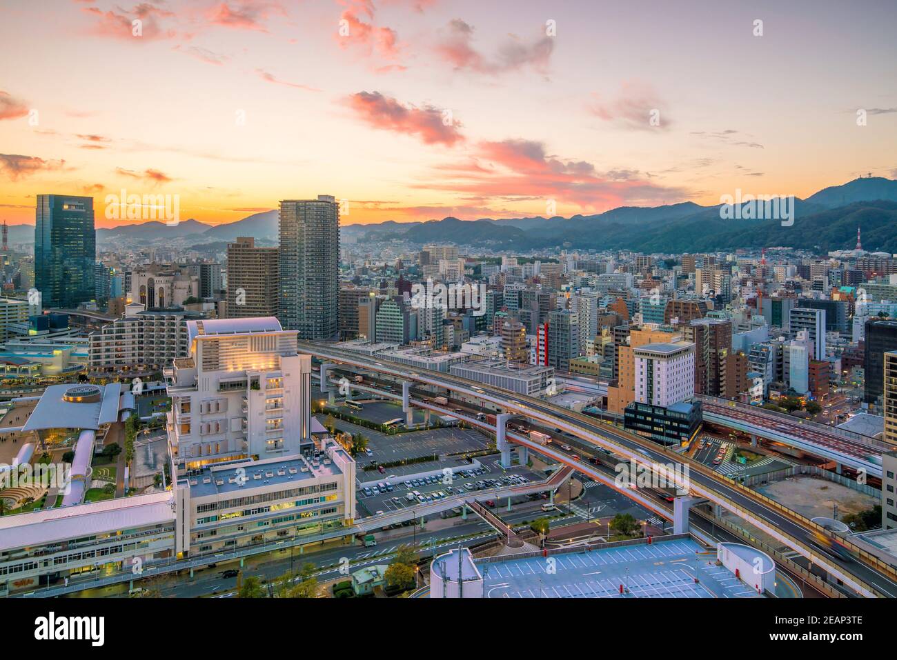 Skyline and Port of Kobe in Japan Stock Photo - Alamy