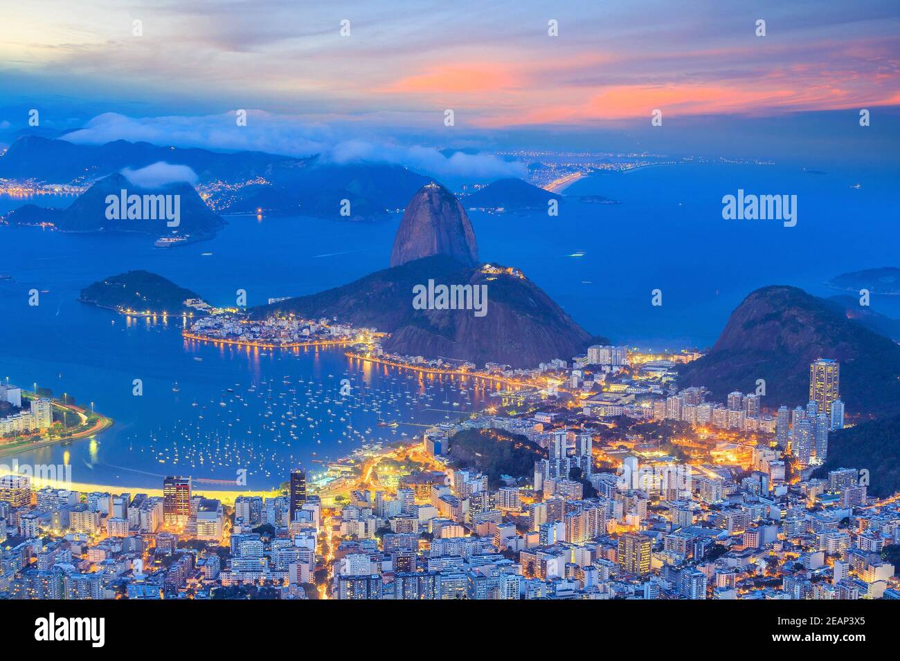 Rio De Janeiro city at twilight Stock Photo - Alamy