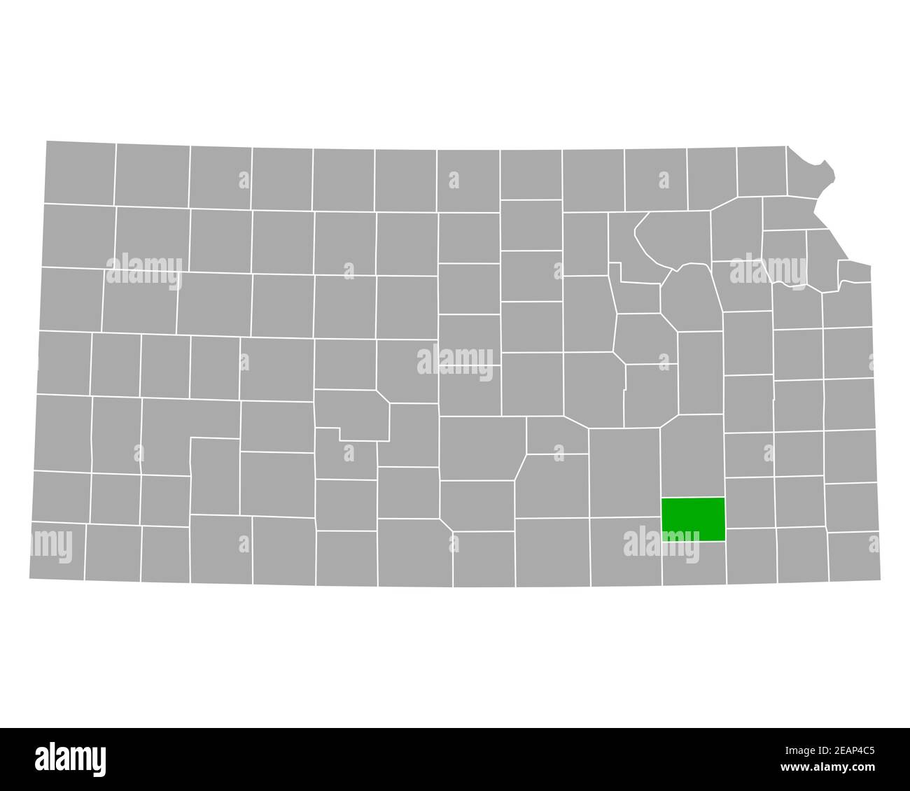 Map of Elk in Kansas Stock Photo - Alamy