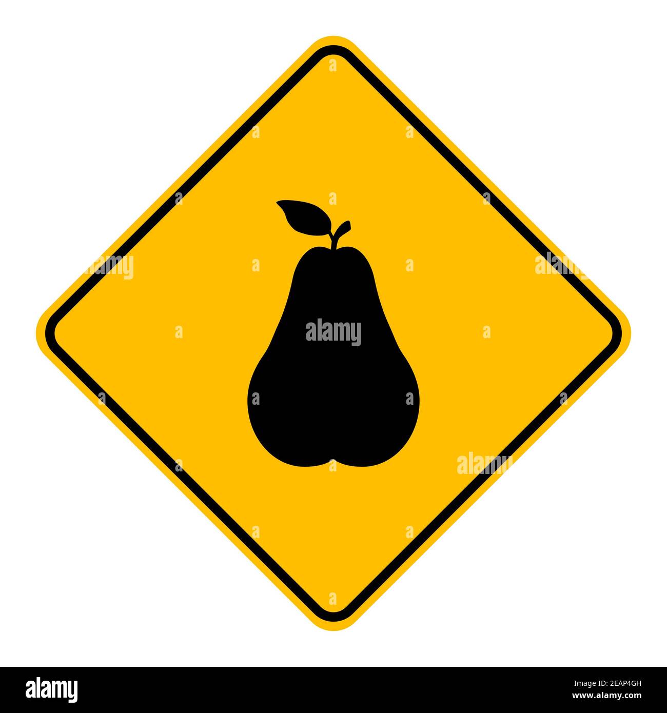 Pear and road sign Stock Photo - Alamy
