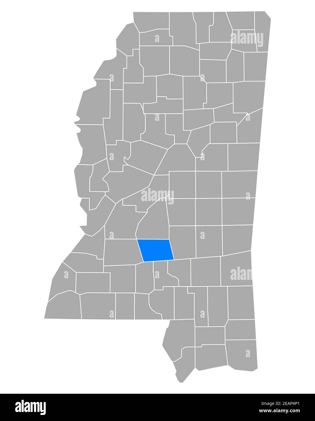 Map of Simpson in Mississippi Stock Photo - Alamy