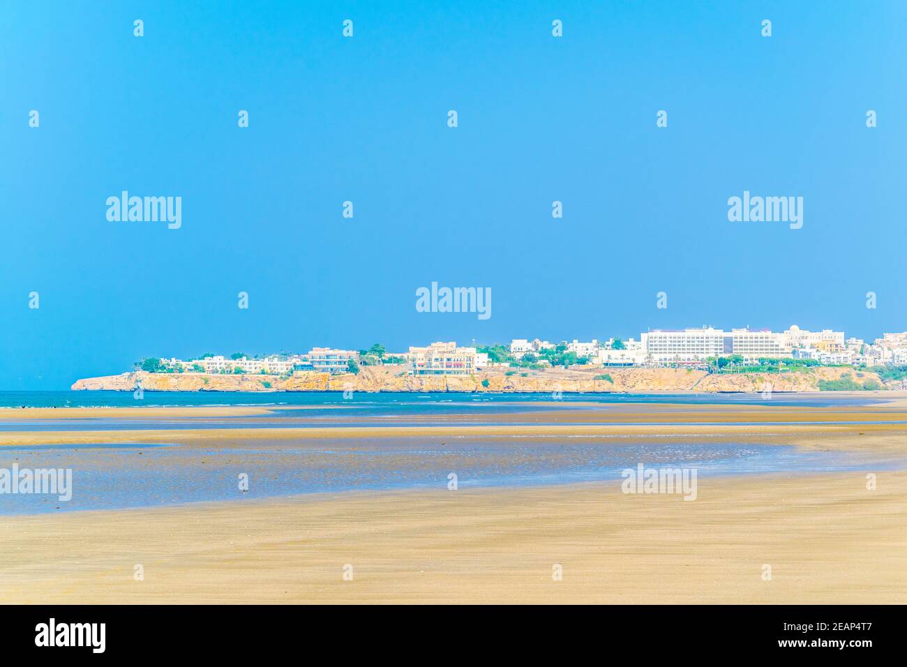 View of the Qurm beach in Muscat, Oman Stock Photo - Alamy