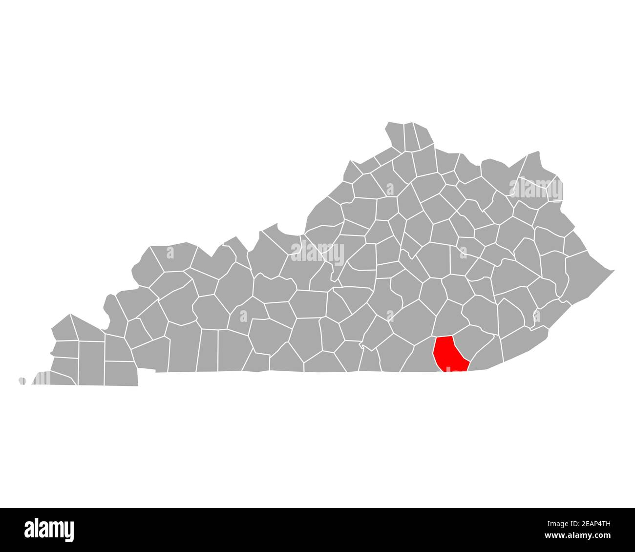 Map of Whitley in Kentucky Stock Photo - Alamy