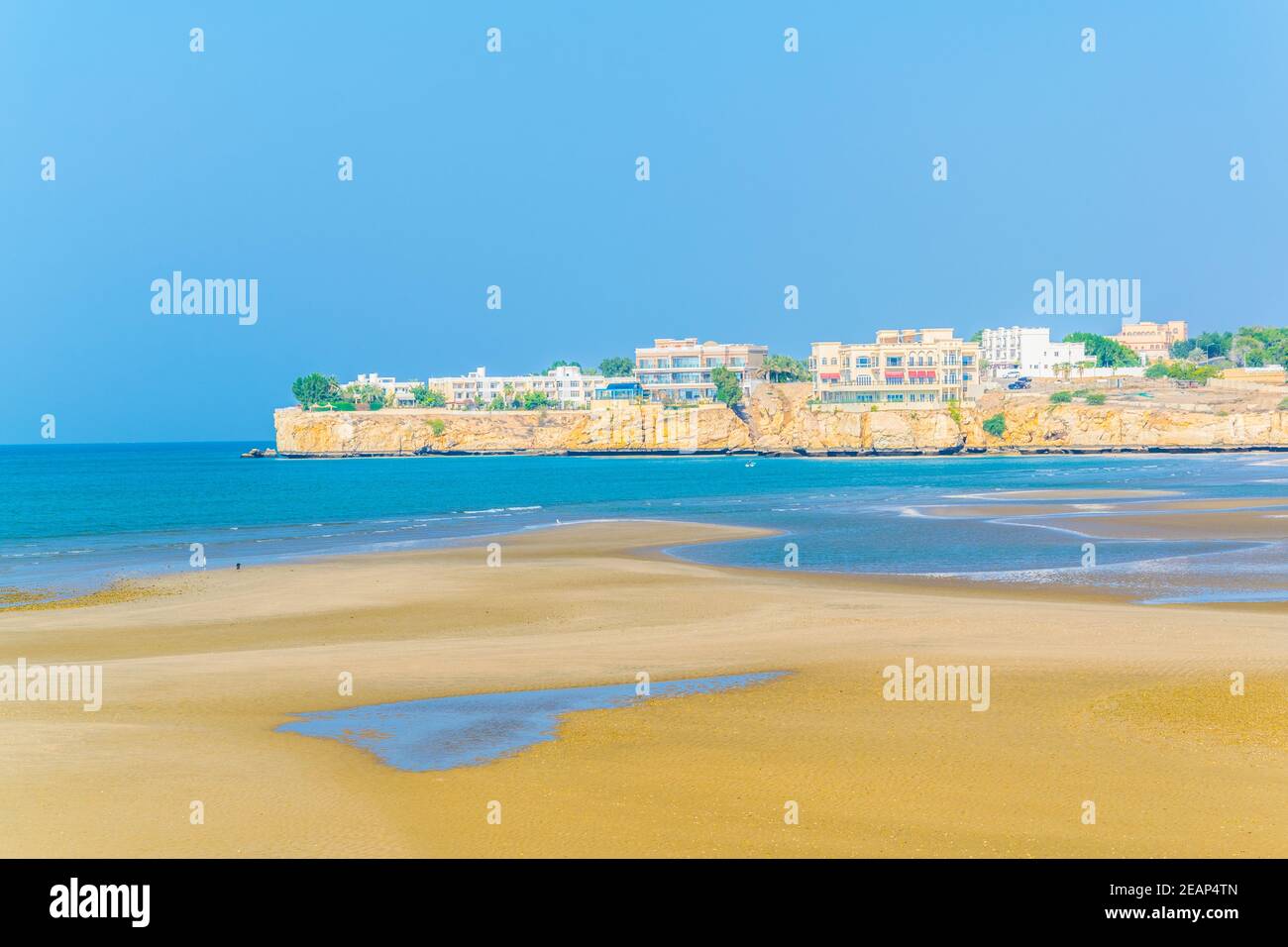 View of the Qurm beach in Muscat, Oman Stock Photo - Alamy