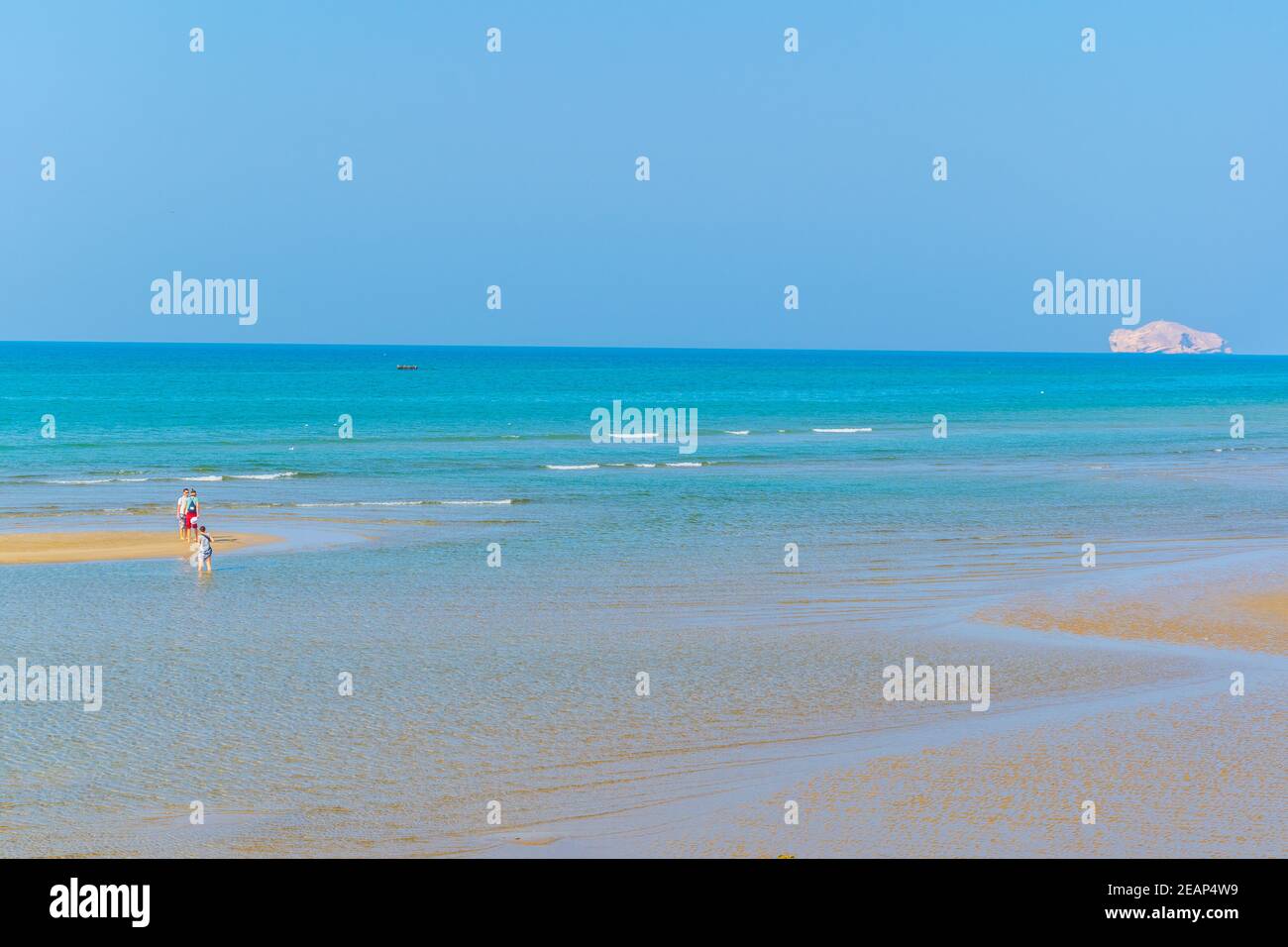 View of the Qurm beach in Muscat, Oman Stock Photo - Alamy