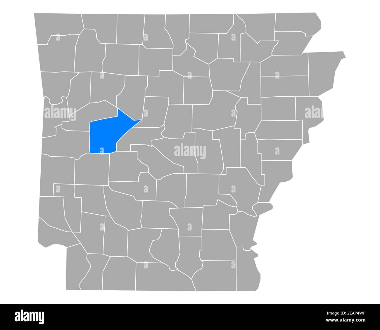 Map of Yell in Arkansas Stock Photo - Alamy
