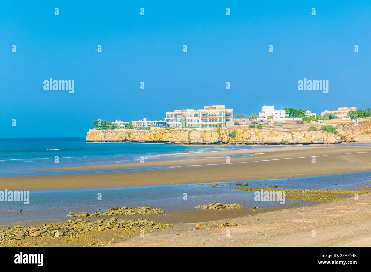 View of the Qurm beach in Muscat, Oman Stock Photo - Alamy