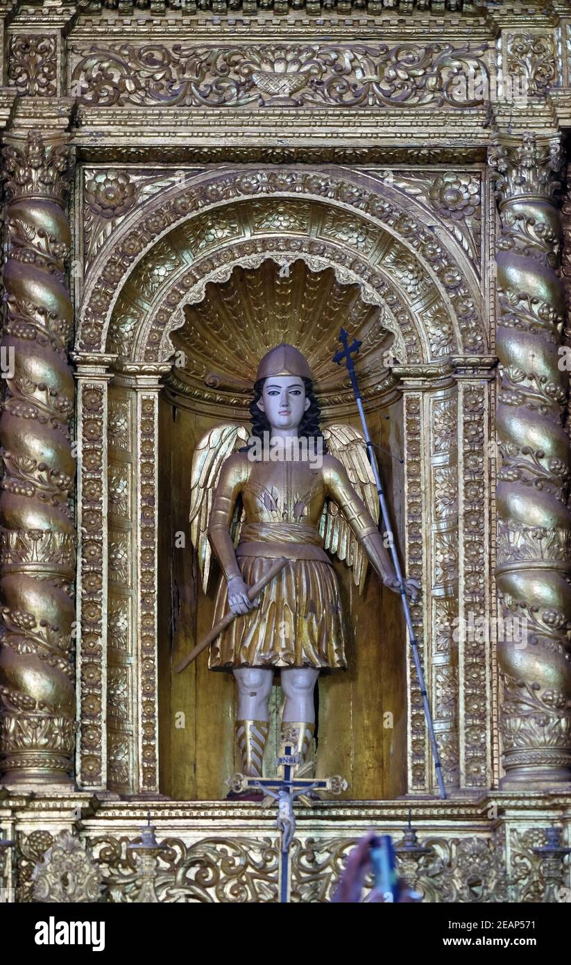 Archangel Michael altar in the Basilica Bom Jesus, Old Goa, Velha Goa ...