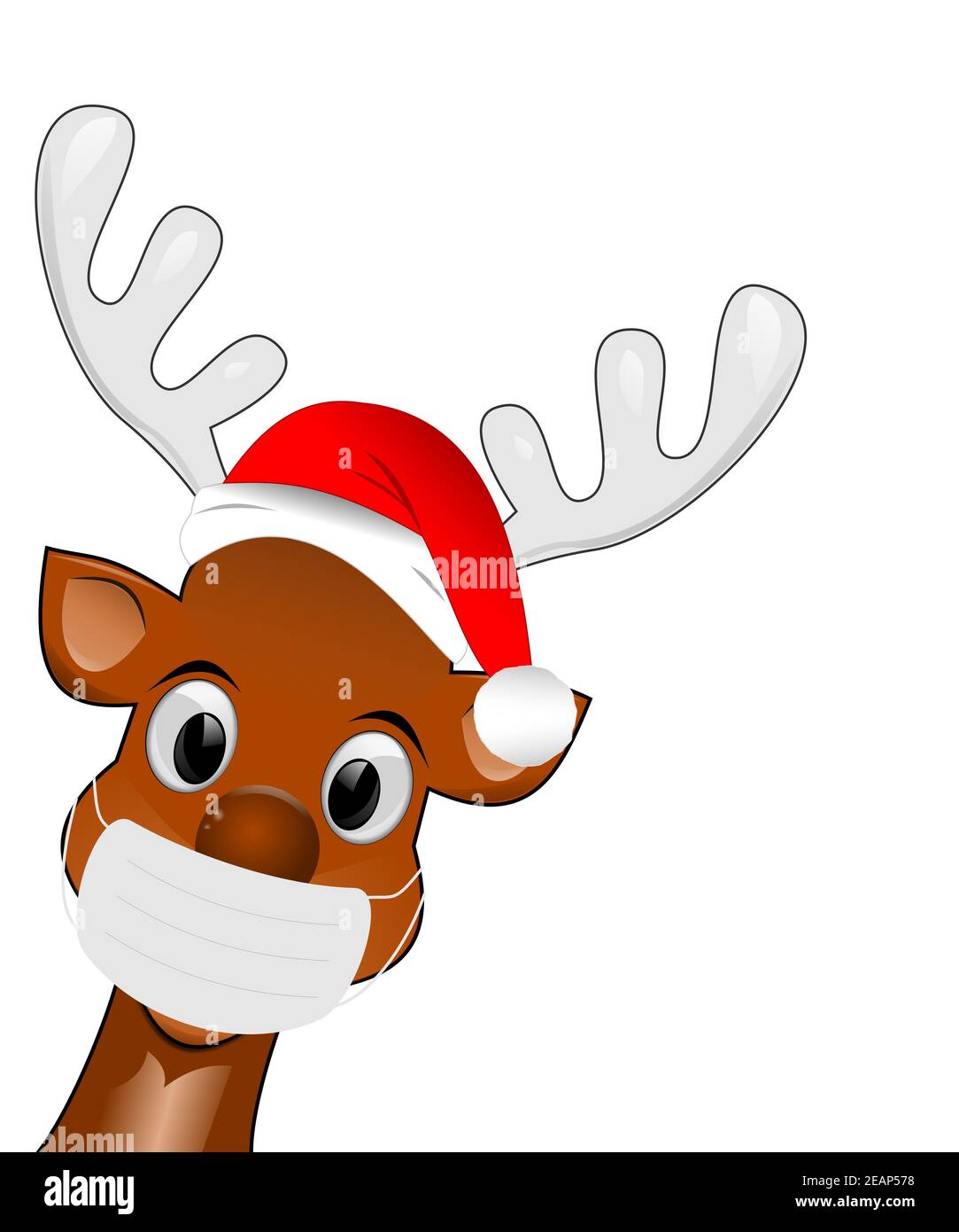 Reindeer wishing Merry Christmas with Covid-19 face mask â ...
