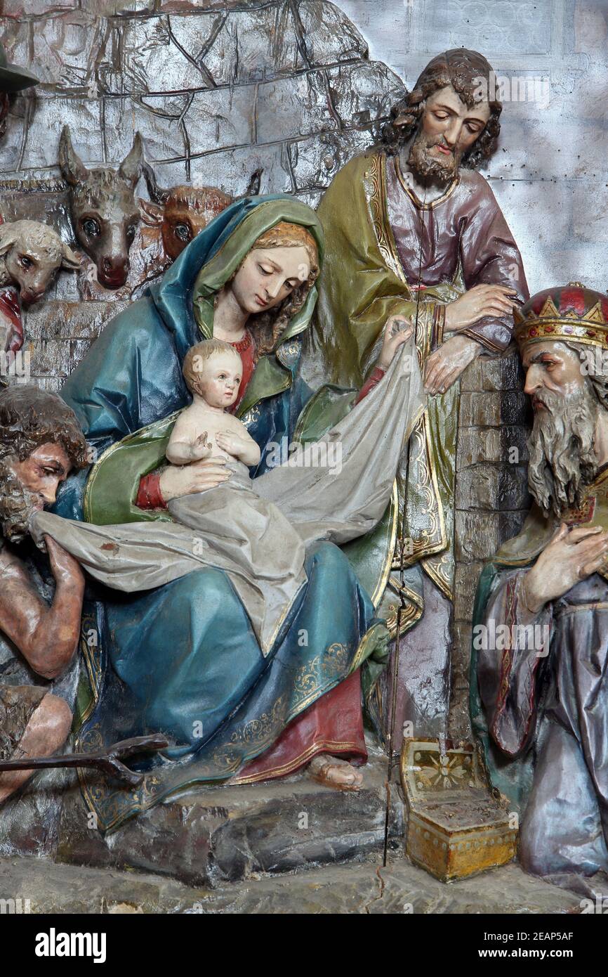 Nativity Scene, altarpiece in the church of Saint Matthew in Stitar ...
