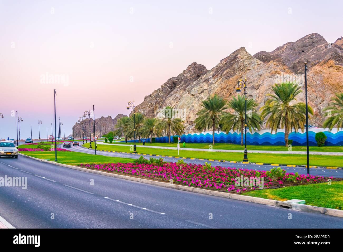 View of the corniche road in Muscat, Oman Stock Photo - Alamy