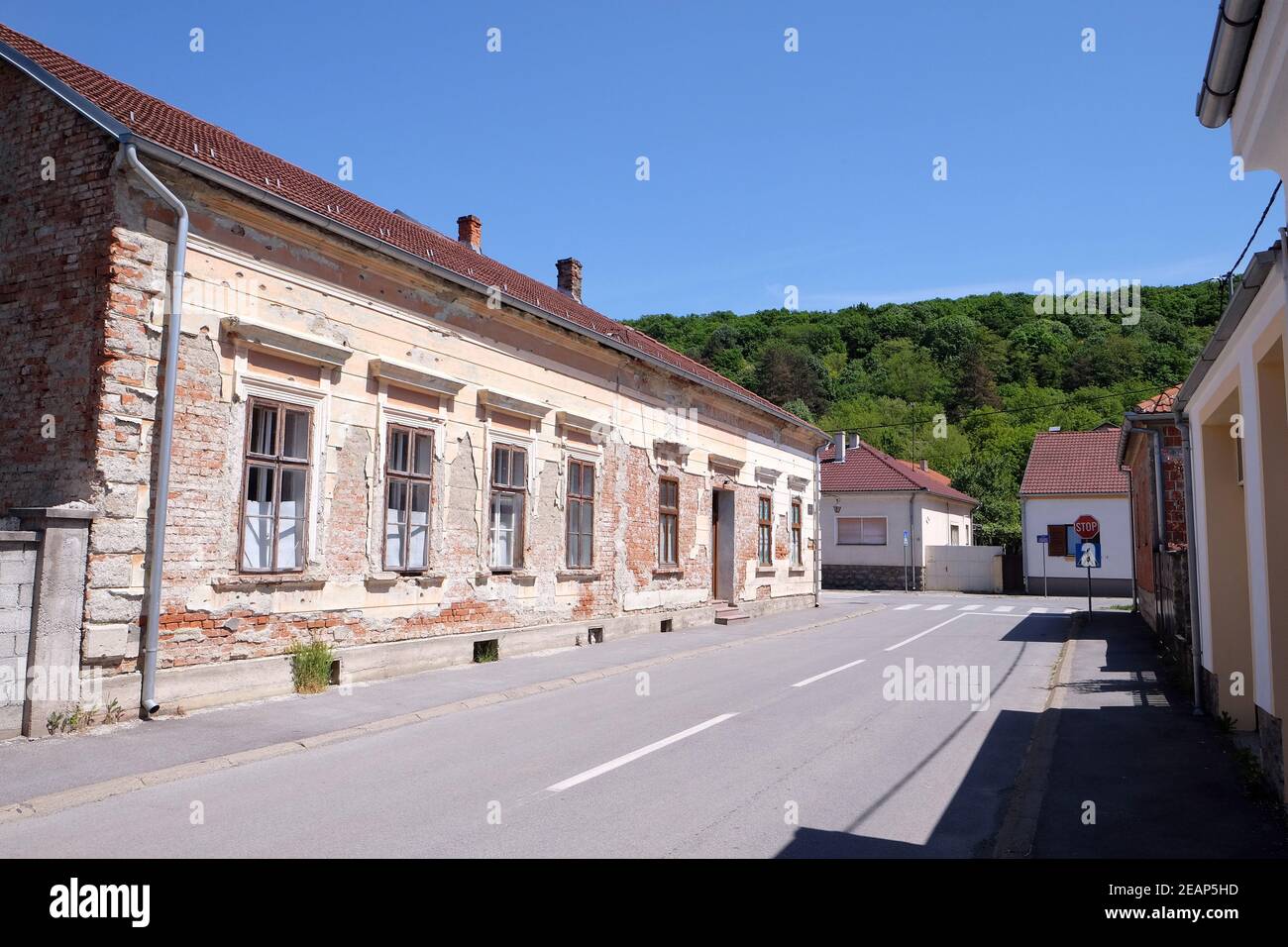 Destroyed house as war aftermath. The Croatian War of Independence was ...