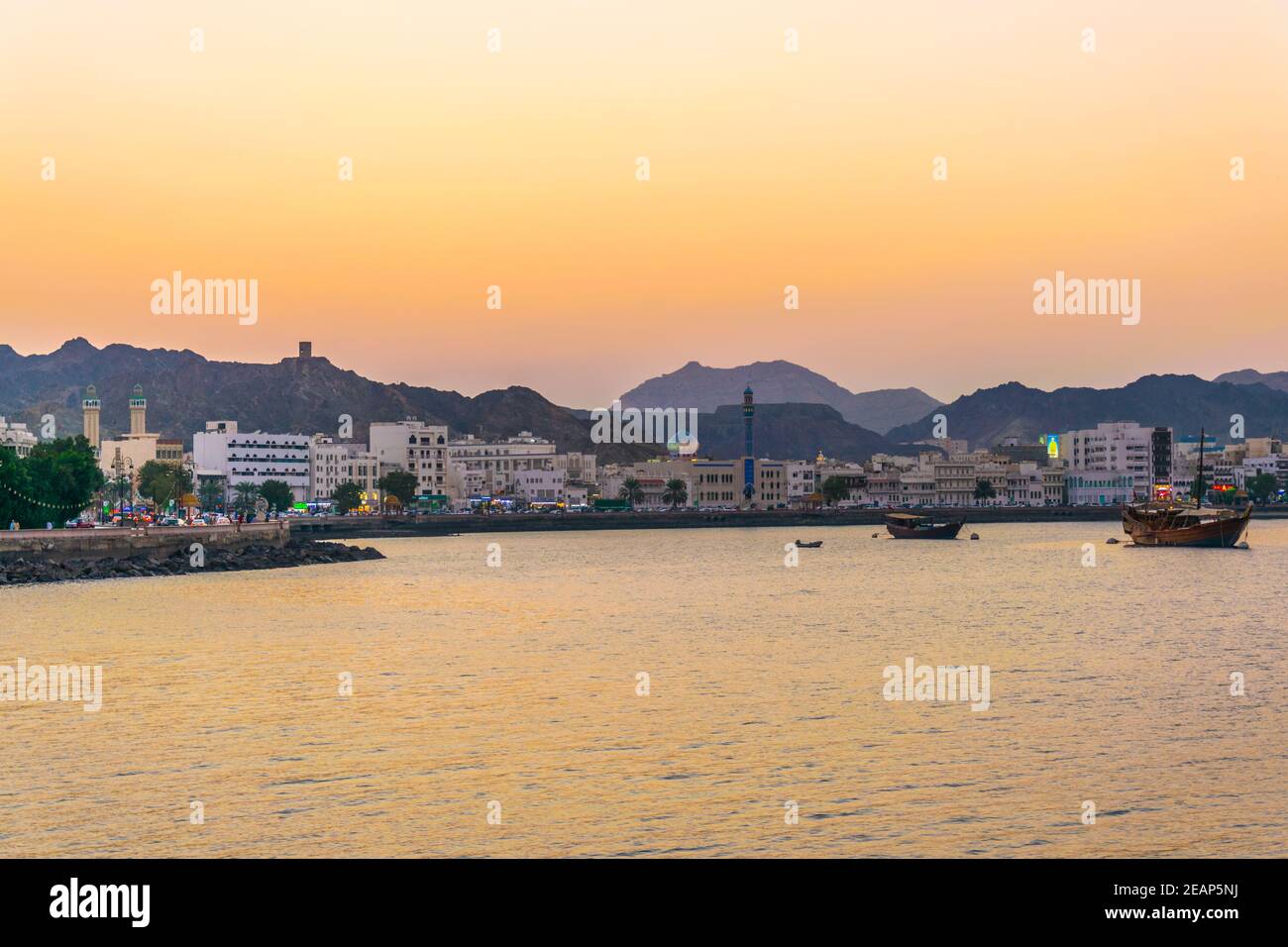 Sunset muscat corniche oman hi-res stock photography and images - Alamy
