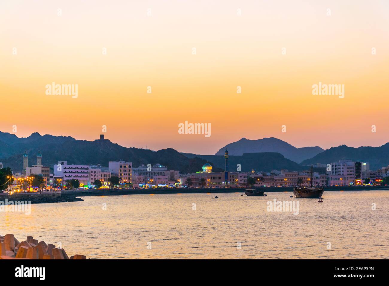 Sunset muscat corniche oman hi-res stock photography and images - Alamy