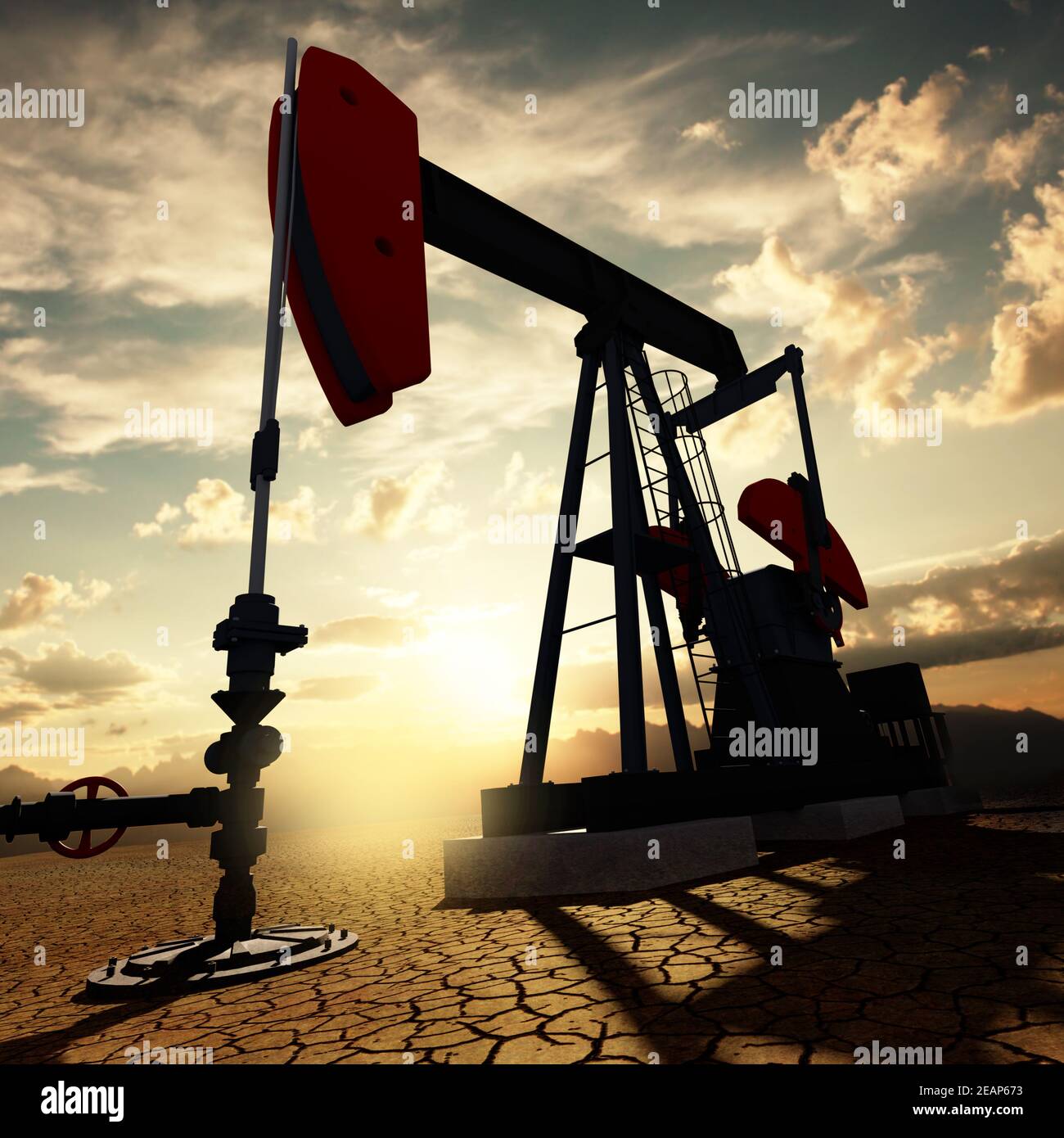 Oil pump on the sunset sky Stock Photo - Alamy