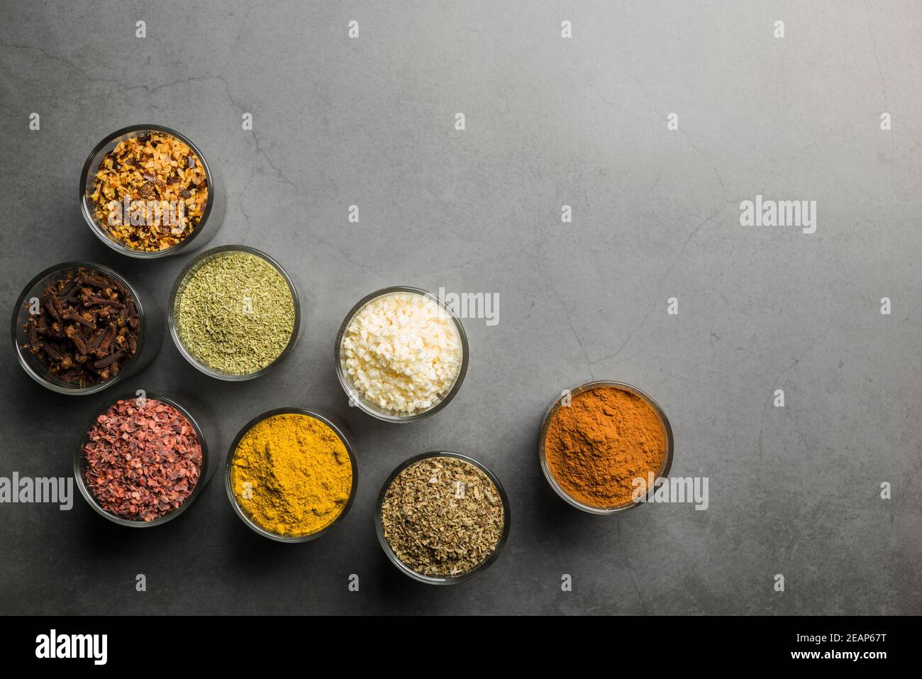 variety of spices in glass Stock Photo - Alamy