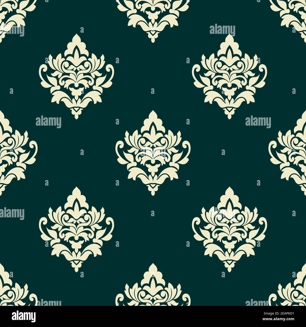 Lime Green Damask Pattern