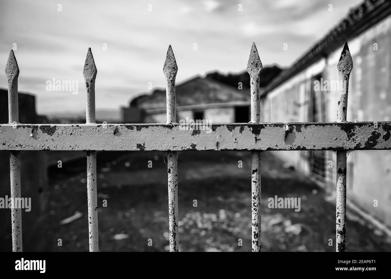 Old rusty metal fence Stock Photo - Alamy