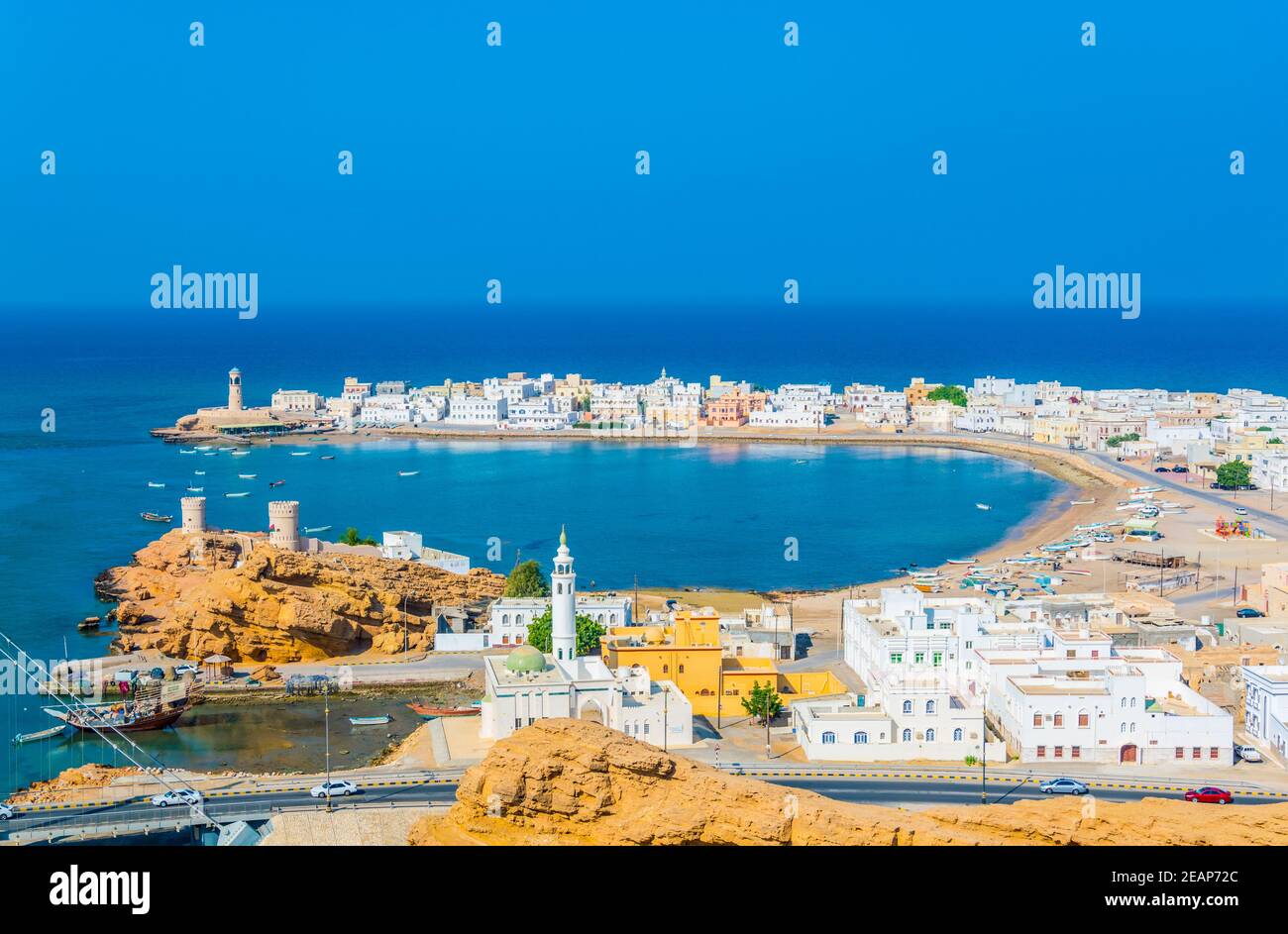 Aerial view of the Omani town Al Ayjah Stock Photo - Alamy