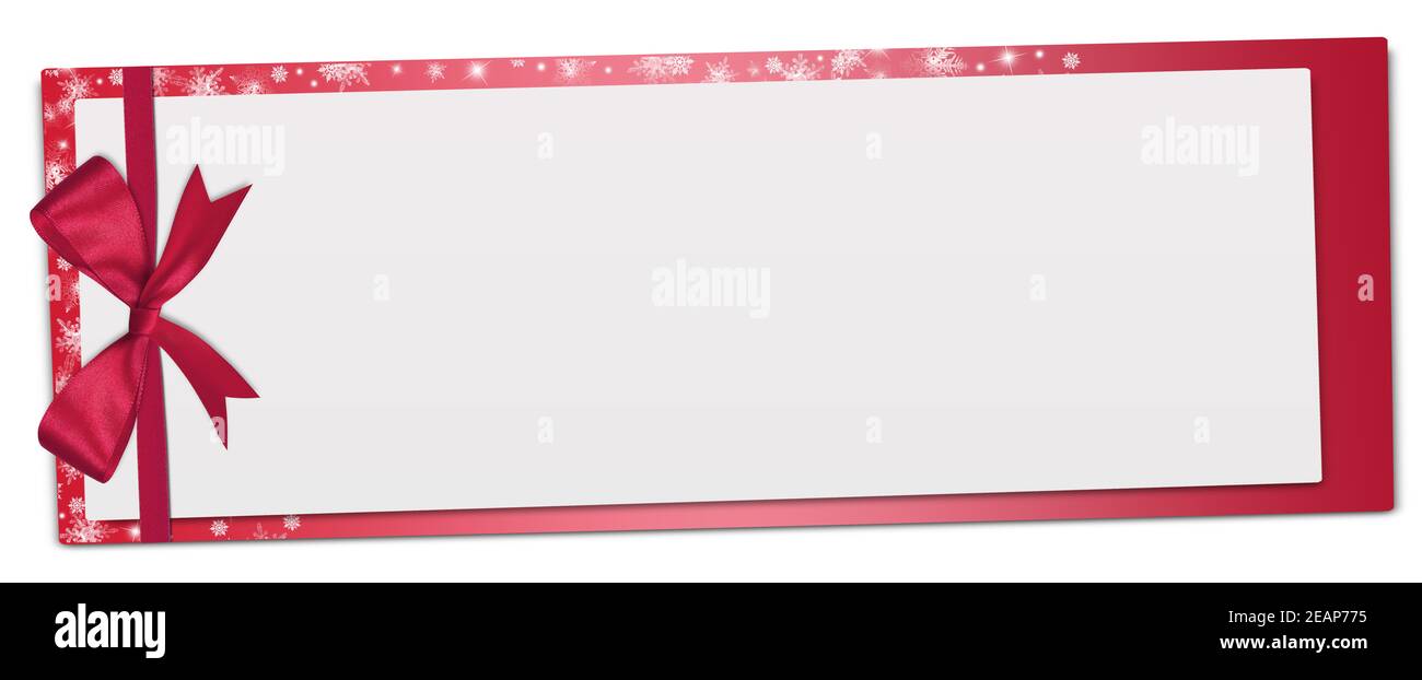 Gift card note with ribbon on isolated background Stock Photo - Alamy