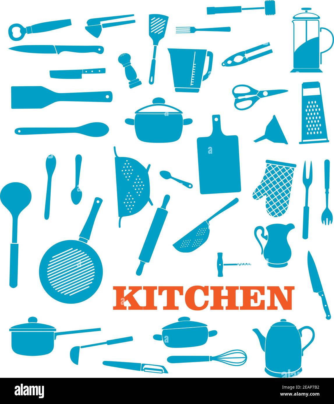 Kitchenware objects and icons set isolated on white background. For ...