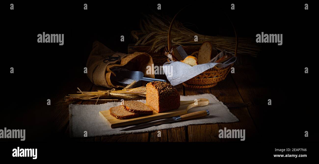 Moist wholemeal bread, crushed or ground whole grain Stock Photo - Alamy