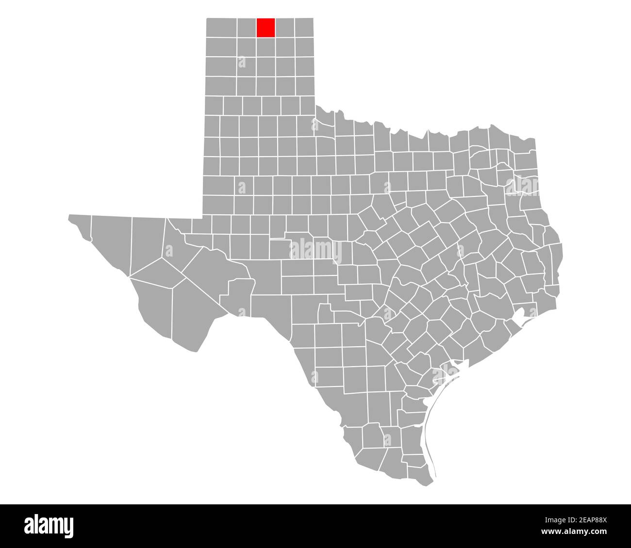 Map of Hansford in Texas Stock Photo - Alamy