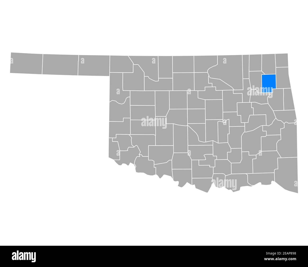 Map of Mayes in Oklahoma Stock Photo - Alamy