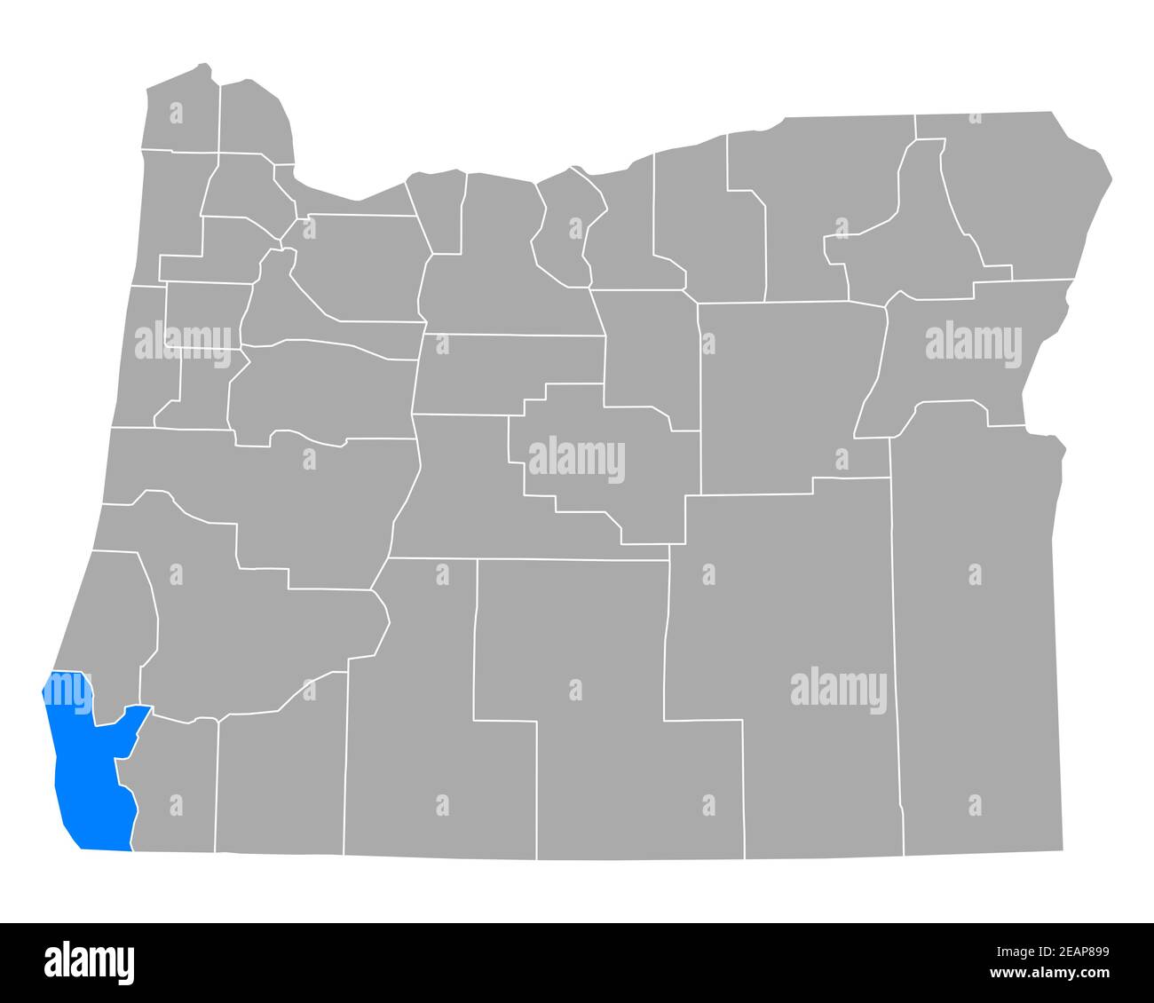 Map of Curry in Oregon Stock Photo - Alamy