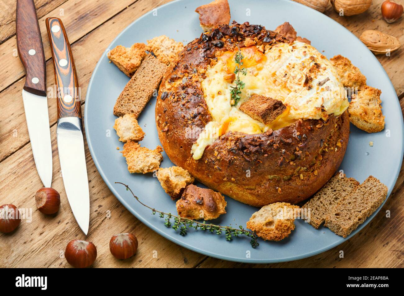 Baked camembert cheese Stock Photo - Alamy