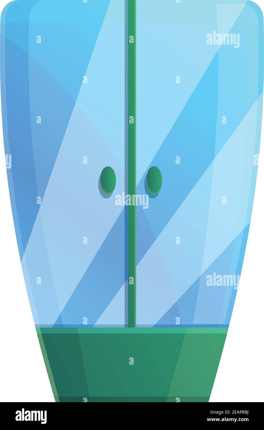 Green shower stall icon. Cartoon of green shower stall vector icon for ...