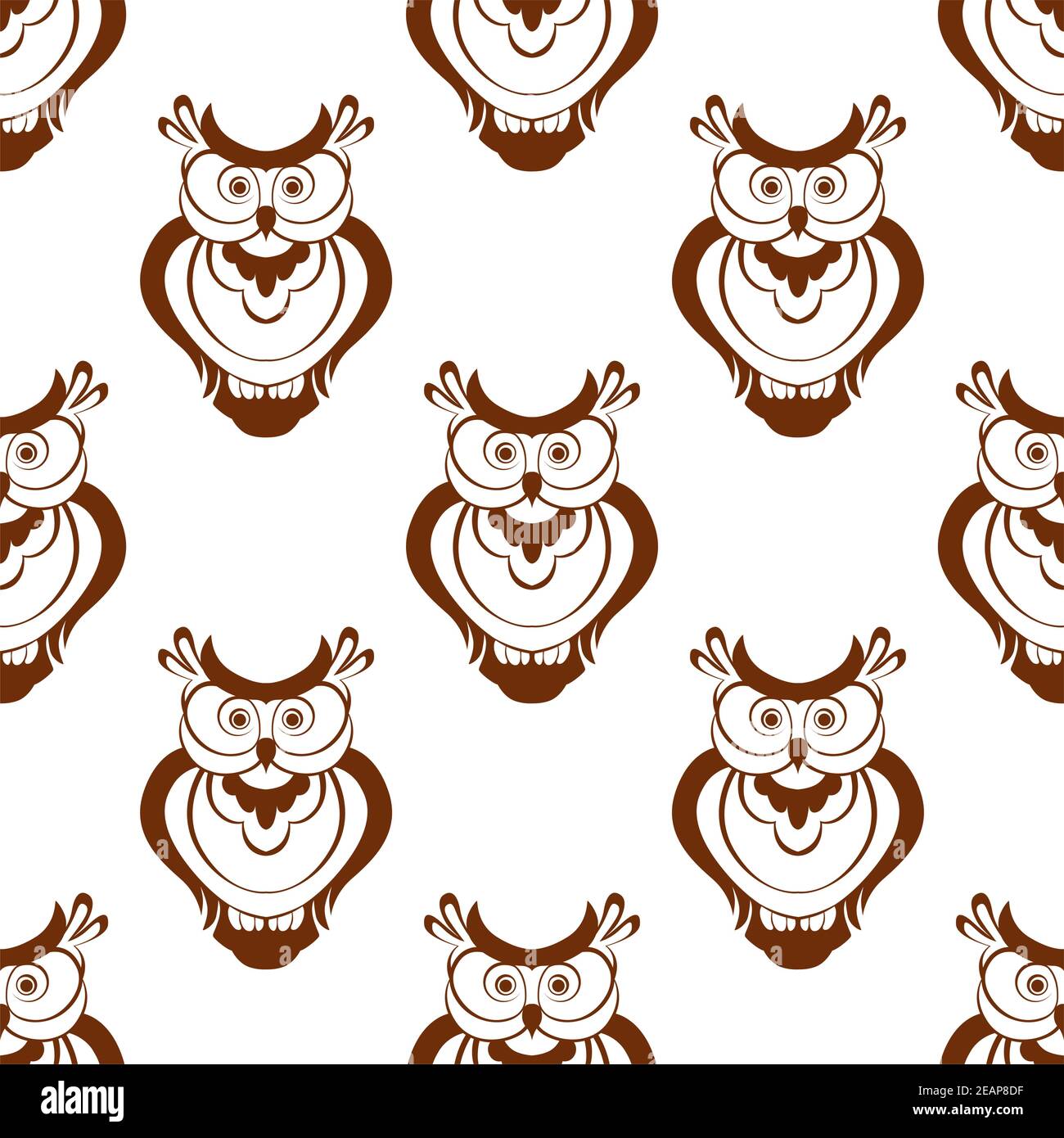 Wallpaper Cartoon Owl Pattern