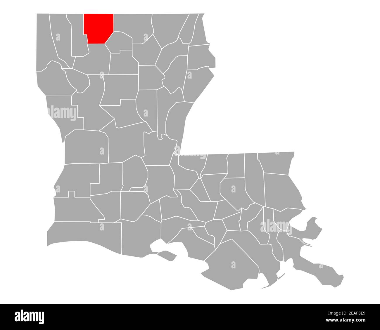 Map of Claiborne in Louisiana Stock Photo - Alamy