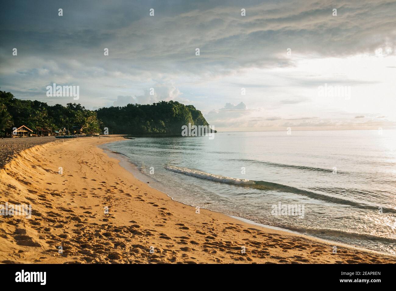 beautiful Bright sunset over the ocean in the Philippines Stock Photo ...