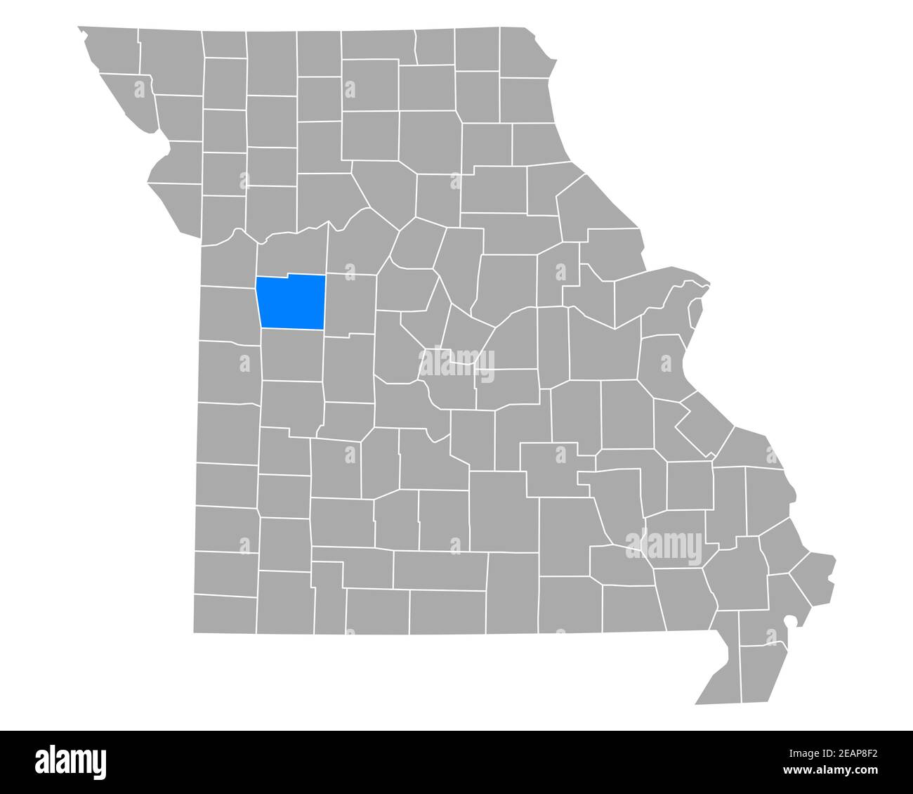 Map of Johnson in Missouri Stock Photo - Alamy