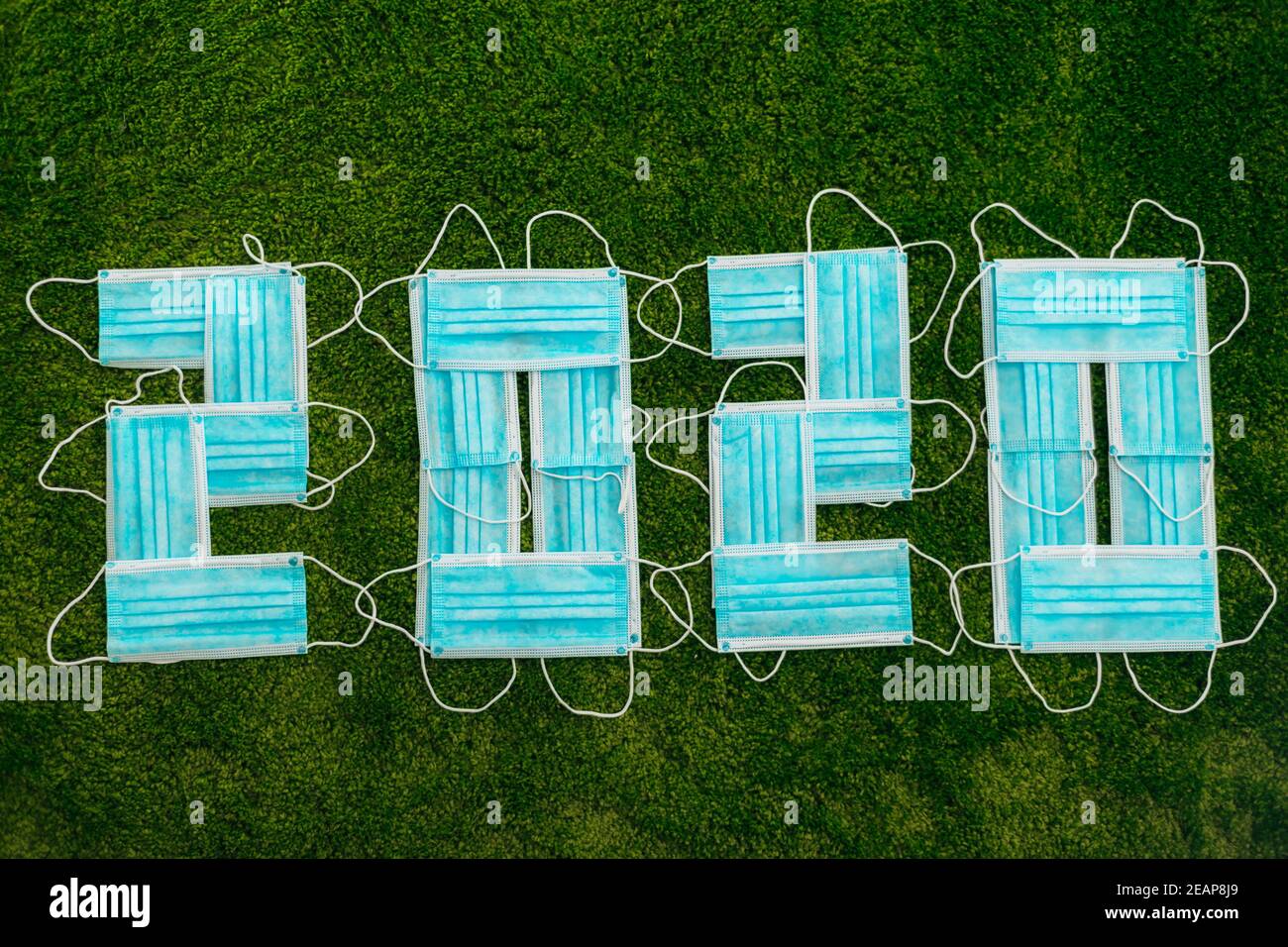 2020 Year Composed of Simple Medical Masks Stock Photo - Alamy